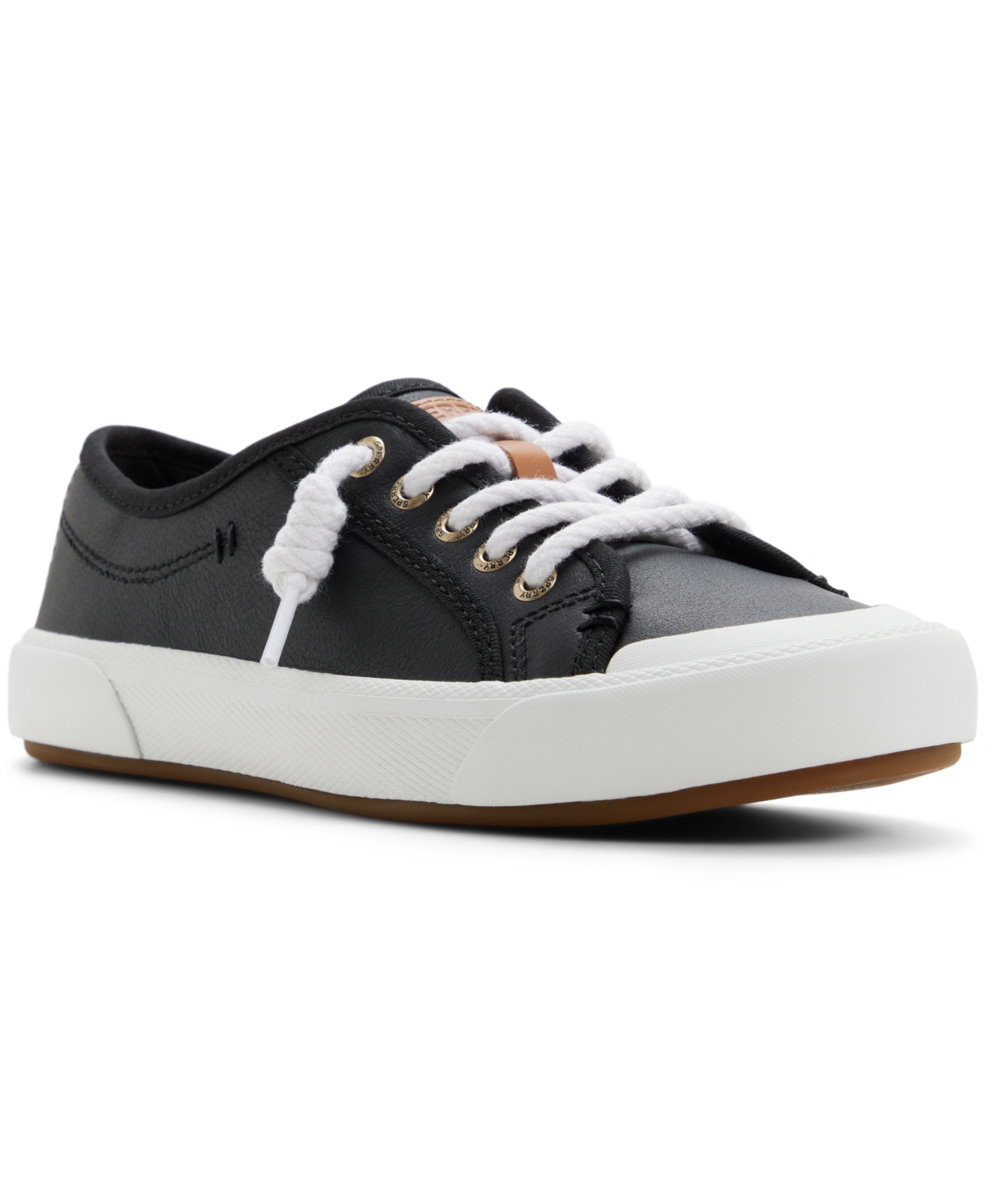 Click here for Sperry Womens Pier Wave Lace-Up Sneakers - Black prices