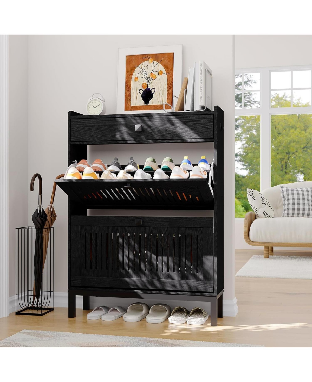 Click here for Gaomon 2 Flip Drawer Shoe Cabinet with Adjustable... prices