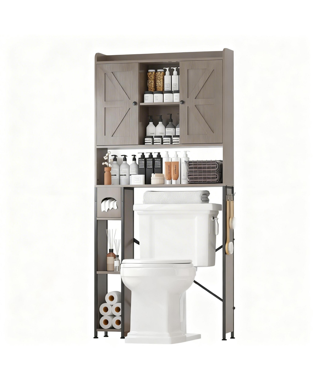 Click here for Yigii Metal Frame Over Toilet Cabinet with 7 Shelv... prices