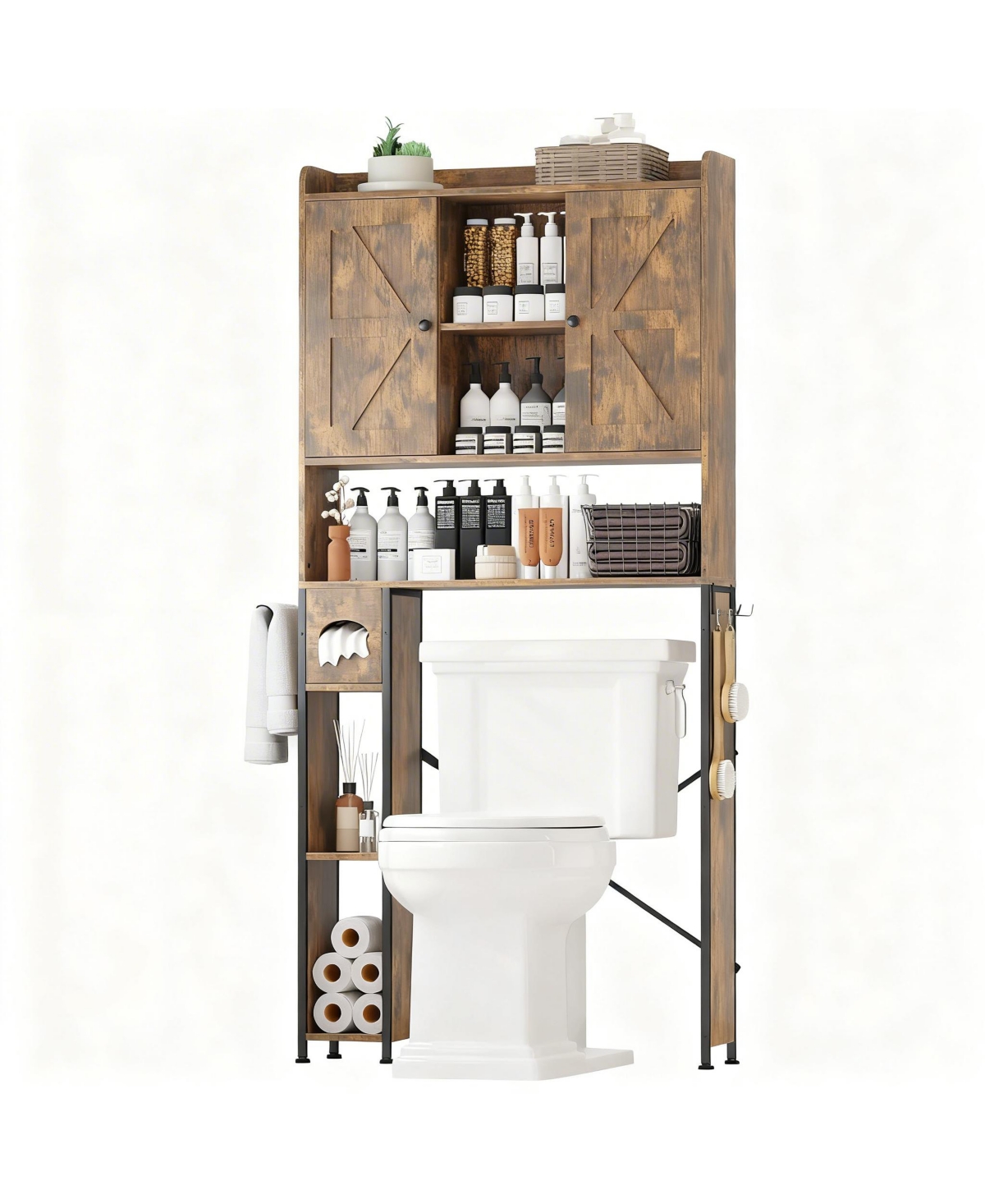 Click here for Yigii Metal Frame Over Toilet Cabinet with 7 Shelv... prices