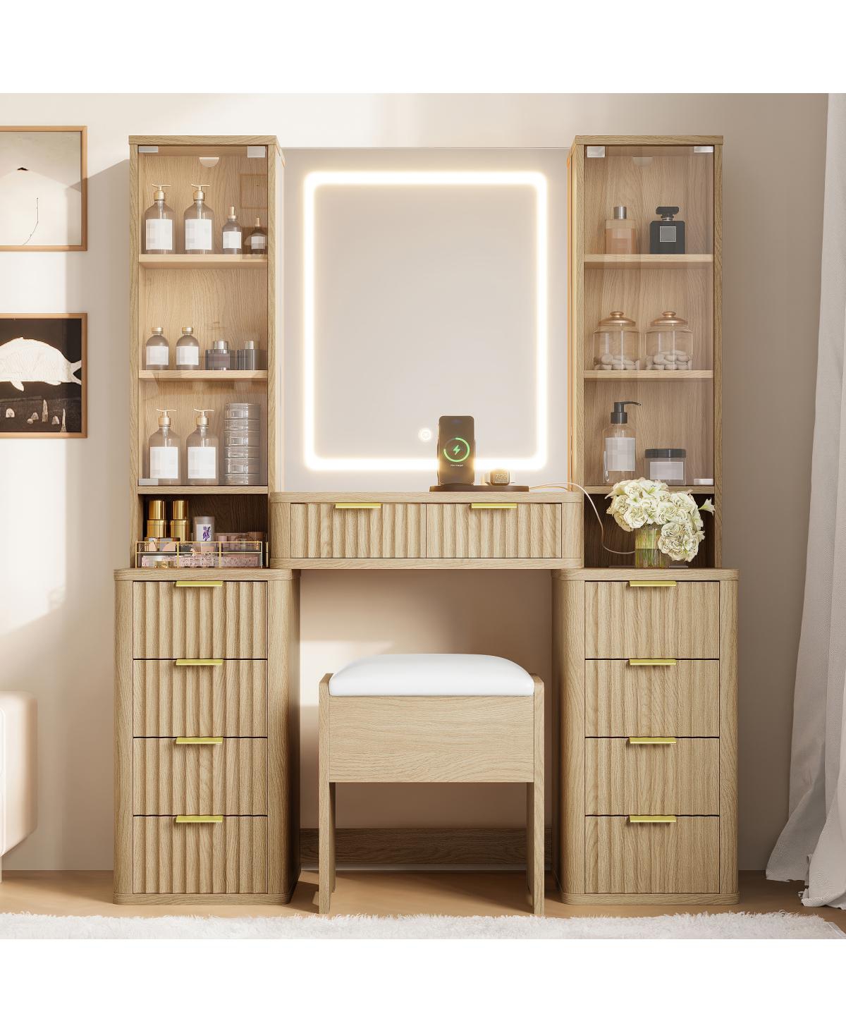 Click here for Streamdale Furniture 43.5" Fluted Makeup Vani... prices