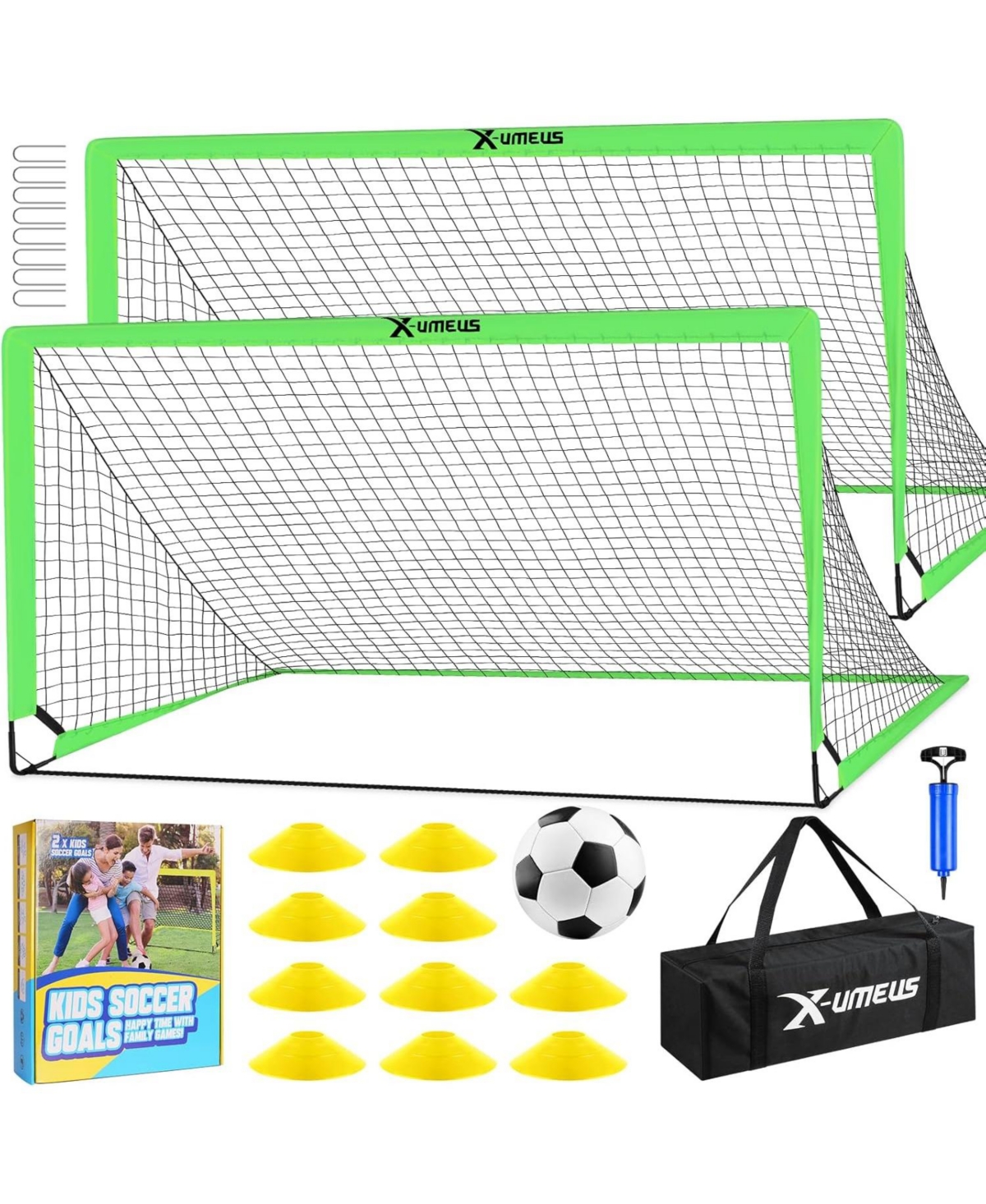 Click here for X-umeus Set of 2 Kids 6x4ft Soccer Goals with Ball... prices