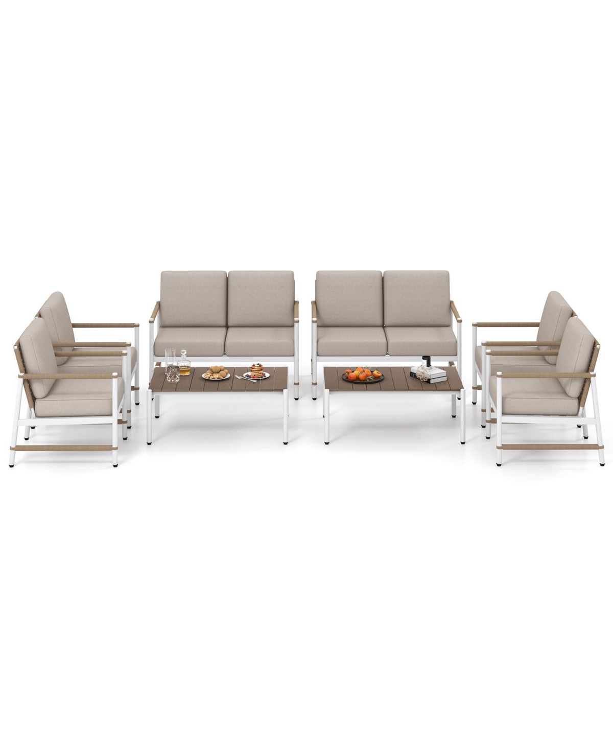 Click here for Gymax Set Of 8 Patio Furniture Set Patio Loveseat... prices