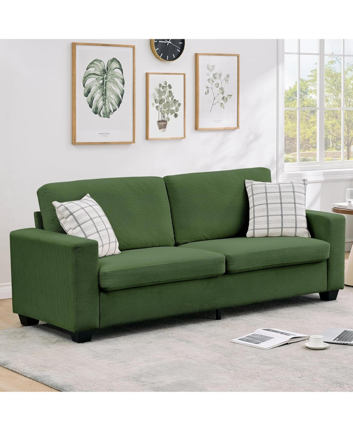 Click here for gaomon 83" Modern Sofa  Corduroy 3 Seater Dee... prices
