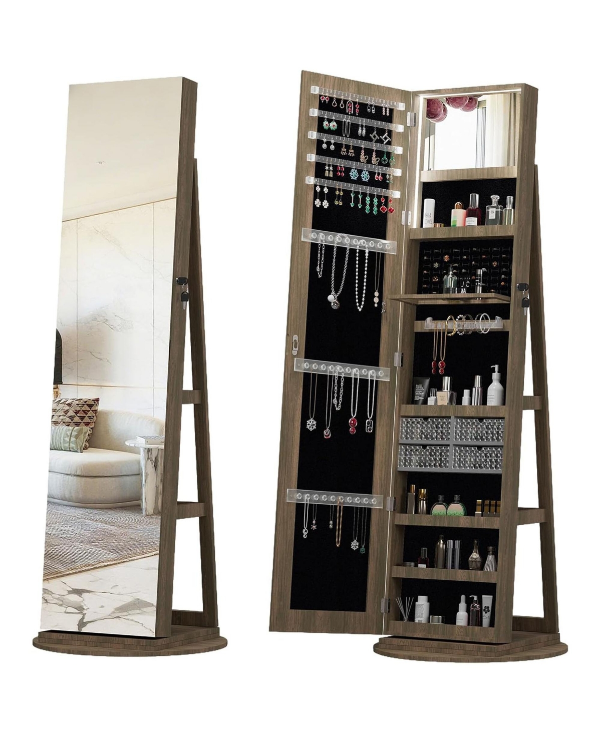 Click here for Rainsken 360°Swivel Jewelry Cabinet  Standing... prices