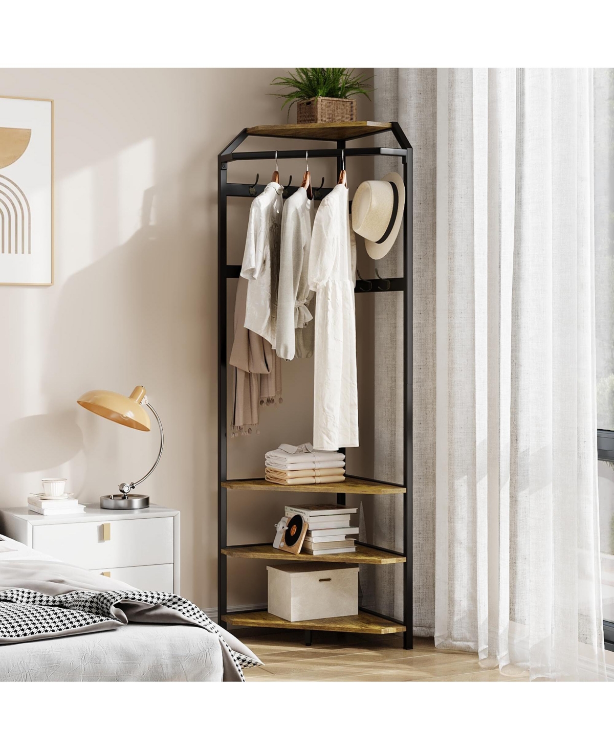 Click here for gaomon 6 Double Hooks Corner Hall Tree - Storage C... prices