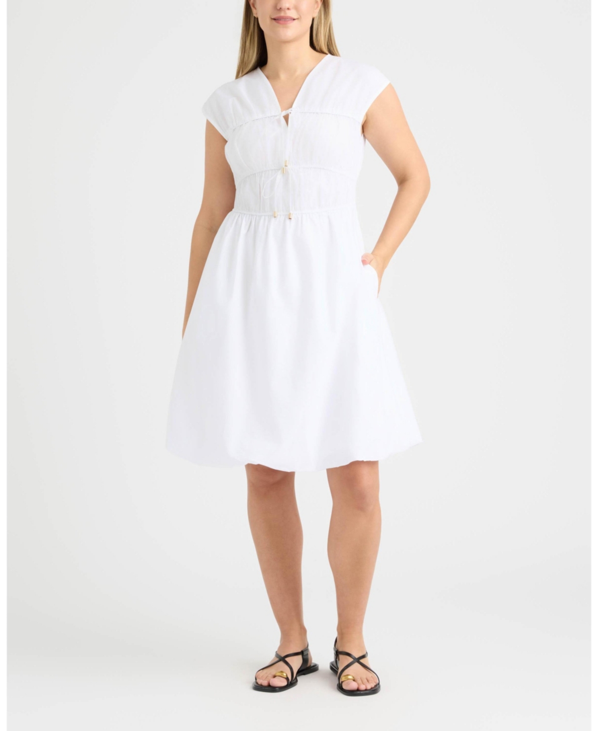 Click here for Ellen Tracy Womens Bubble Hem Dress - White prices