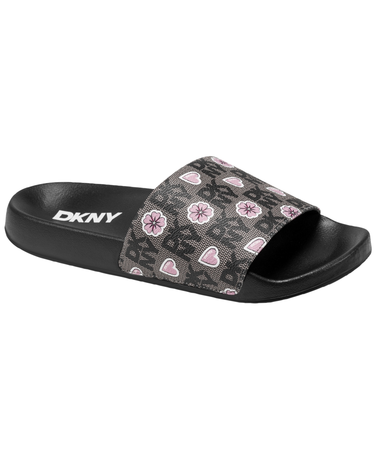 Click here for Dkny Womens Zella Slide Flat Sandals - Black prices