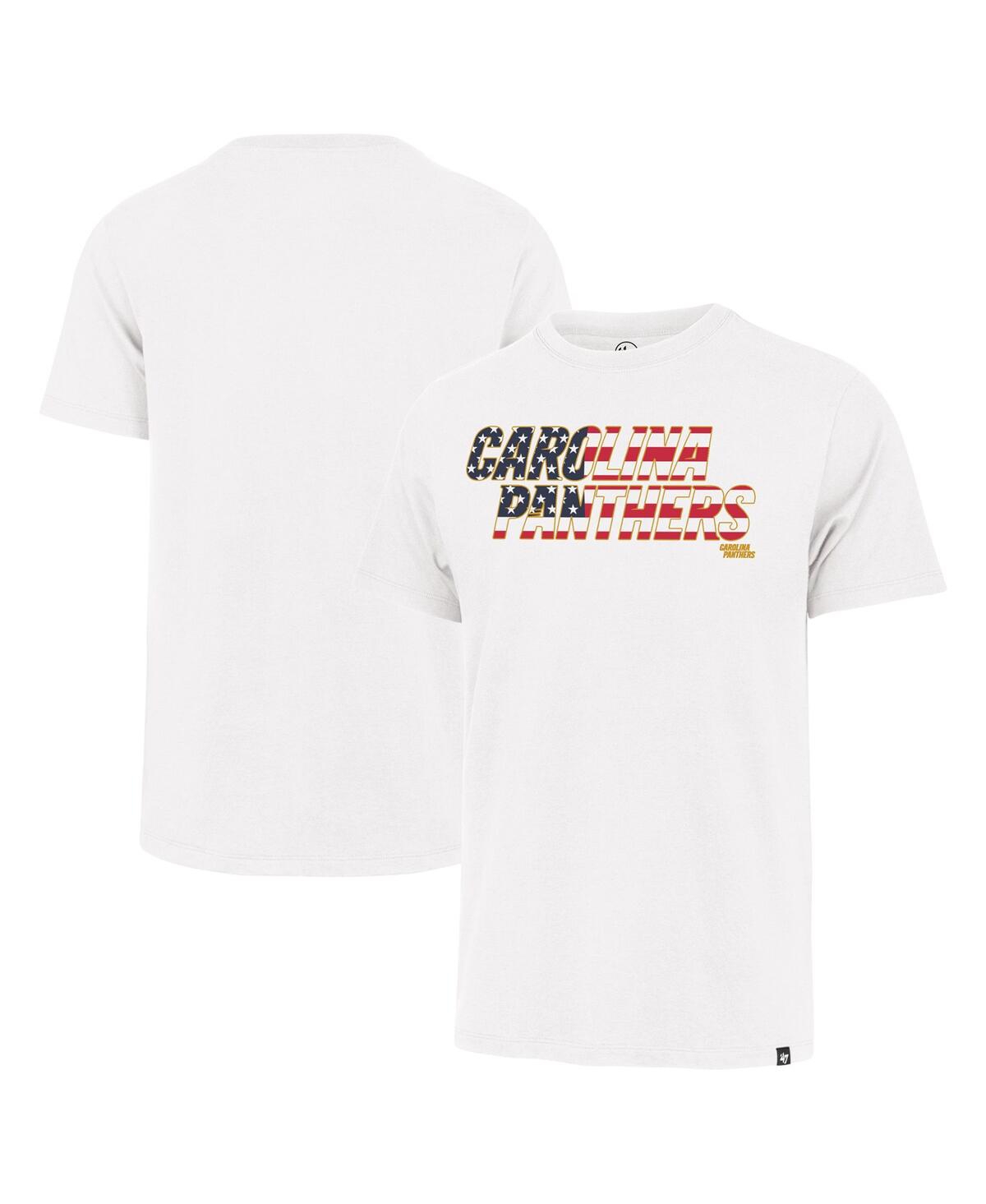Click here for 47 Brand Mens White Carolina Panthers Flag Script... prices