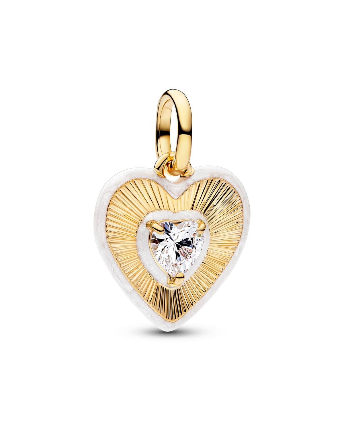 Click here for Pandora Radiating White Heart Medallion Charm - Go... prices