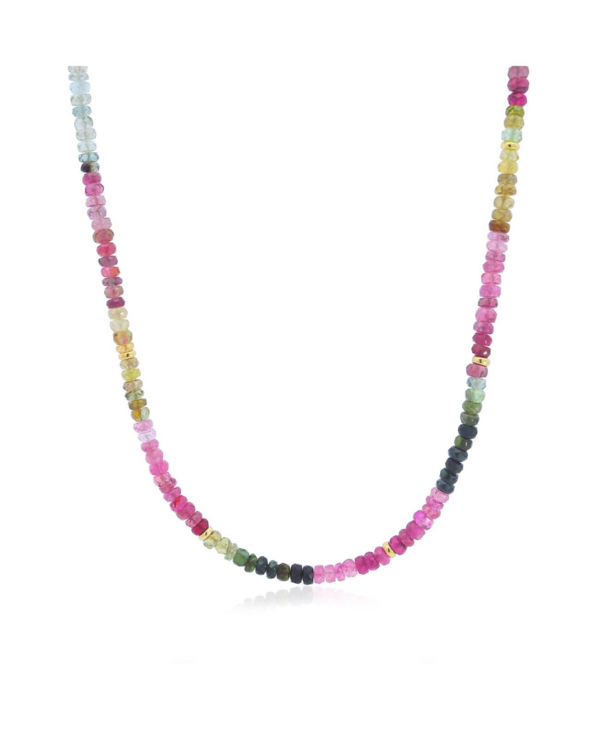 Click here for The Lovery Rainbow Tourmaline Bead Necklace 14K Go... prices