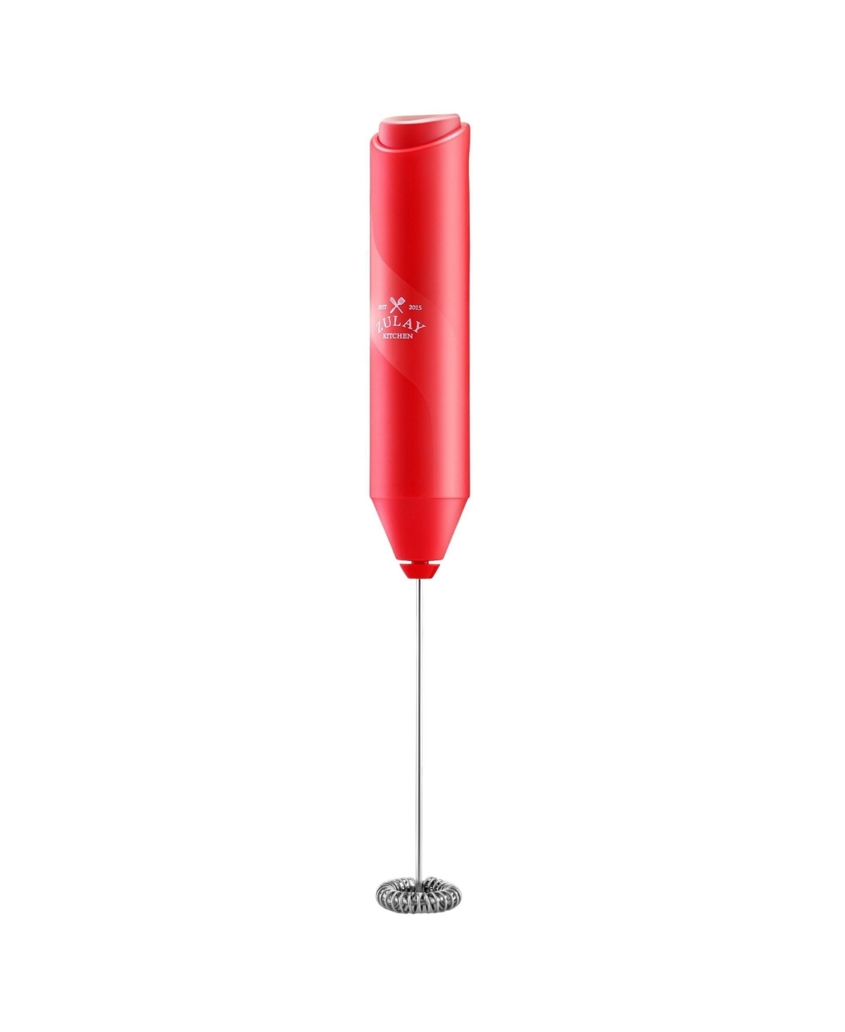 Powerful Handheld Mini FrothMate Milk Frother Stainless Steel - No Stand - Red