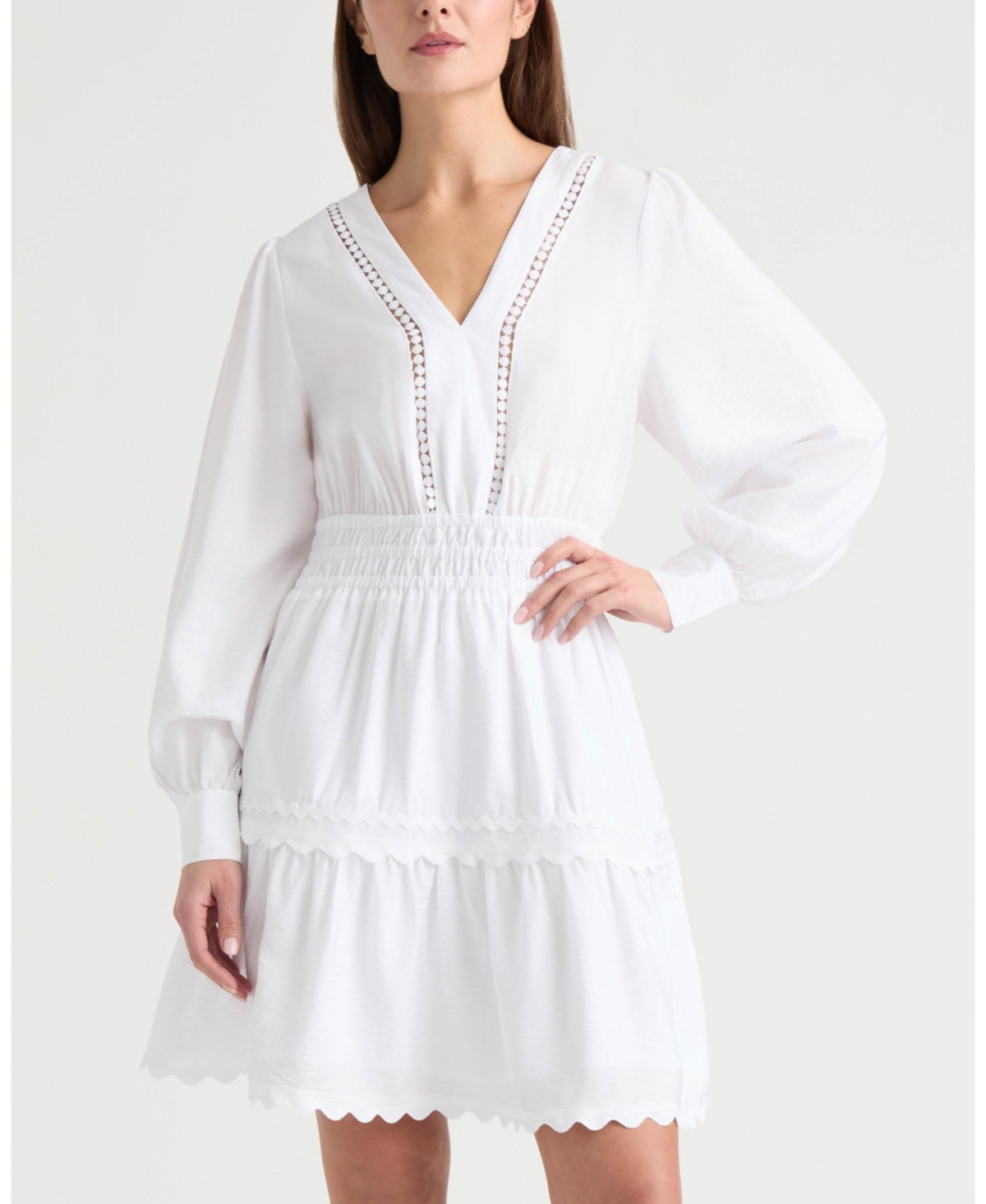 Click here for Ellen Tracy Womens Long Sleeve Dress with Flounce... prices