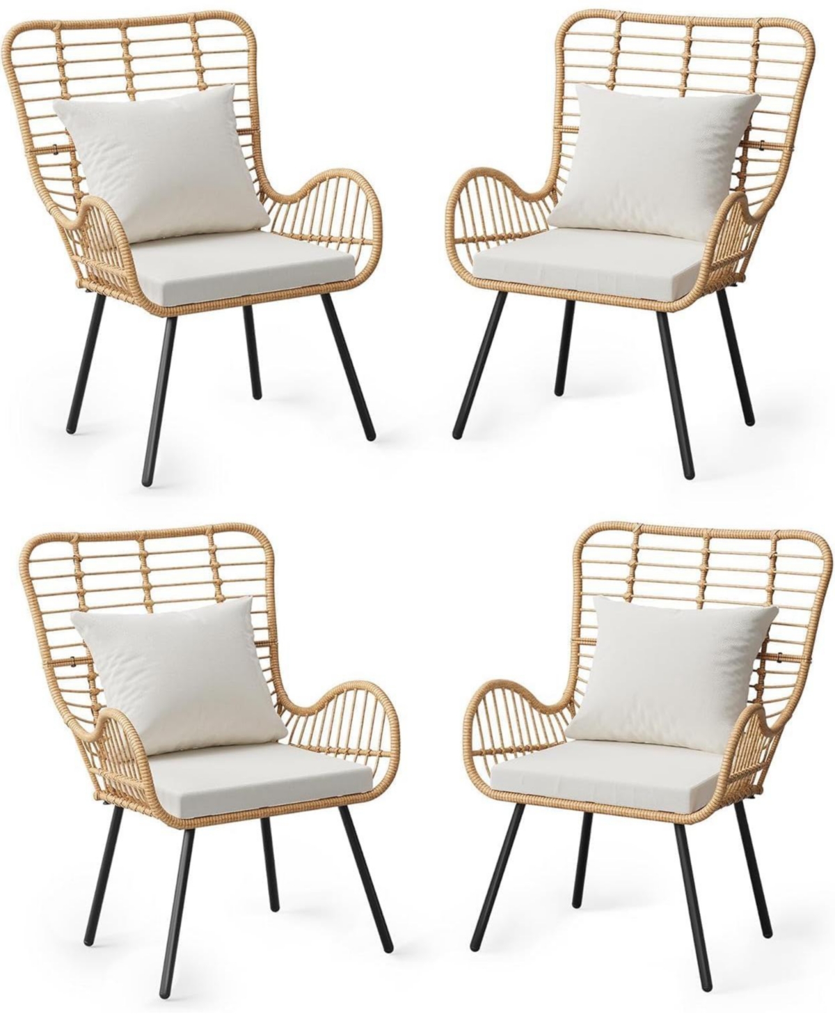 Click here for gaomon Wicker Patio Chairs Set of 4  Outdoor Ratta... prices