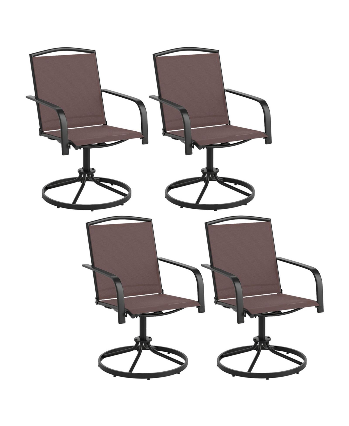 Click here for Gymax Patio Swivel Chairs Set of 4 w/ High Back &... prices