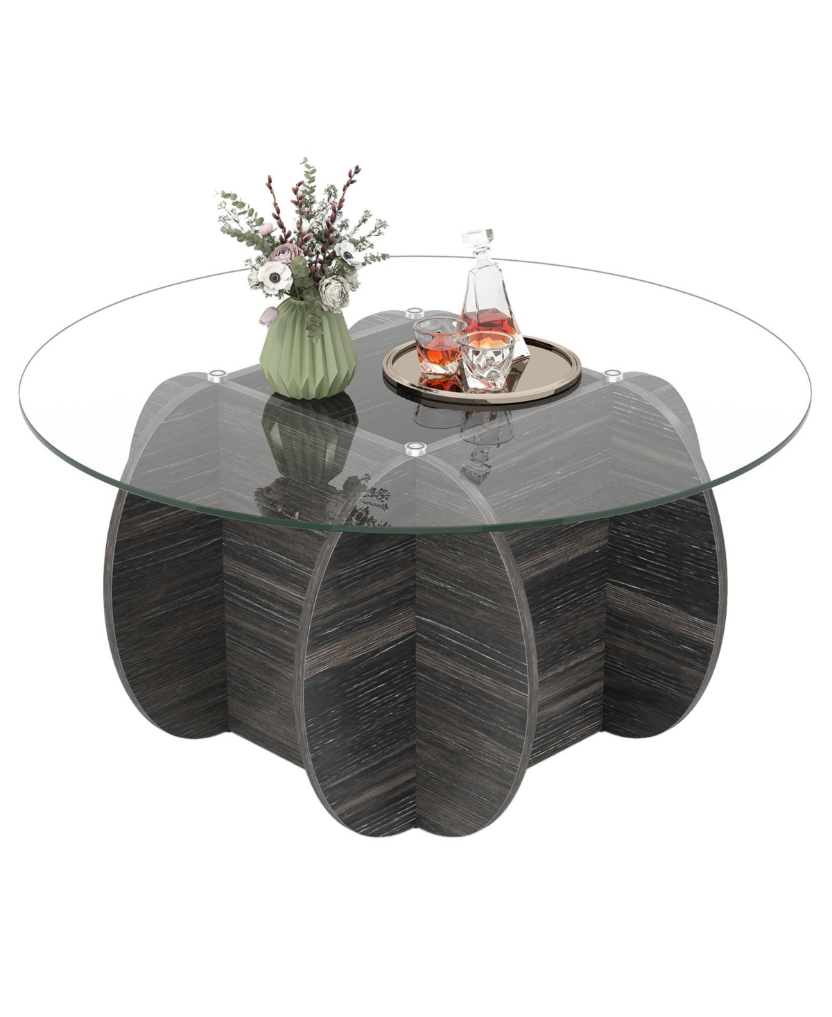 Click here for Sugift 35 Round Coffee Table Unique Circle Center... prices