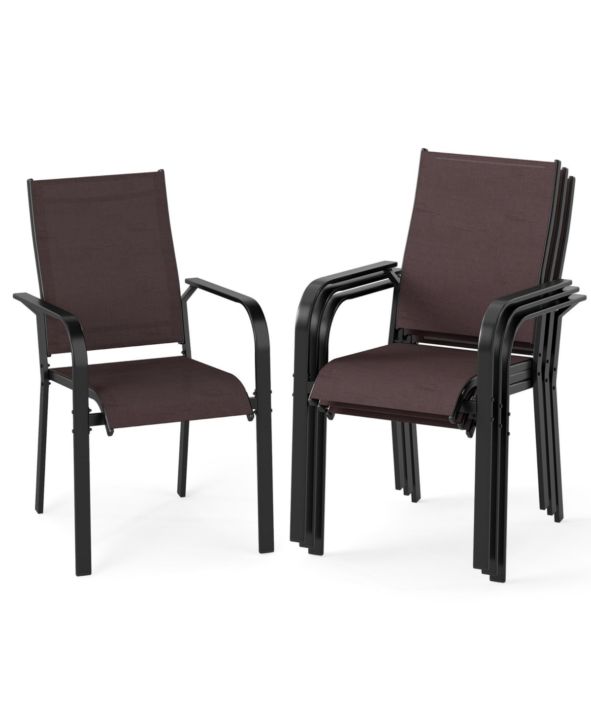 Click here for Gymax Patio Dining Chairs Set of 4 Stackable Outdo... prices