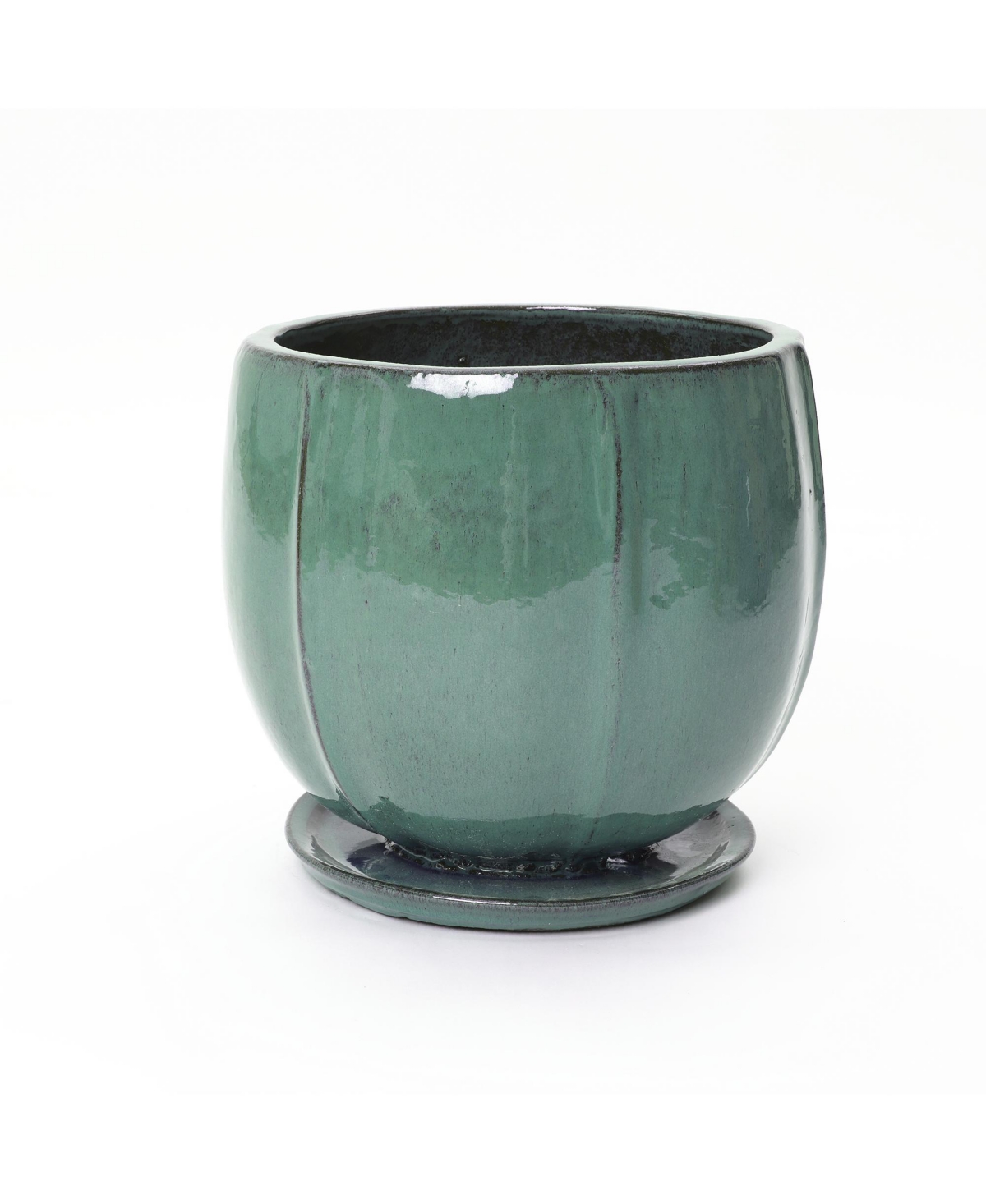 Click here for LuxenHome Glossy Gradient Teal Ceramic Planter  13... prices