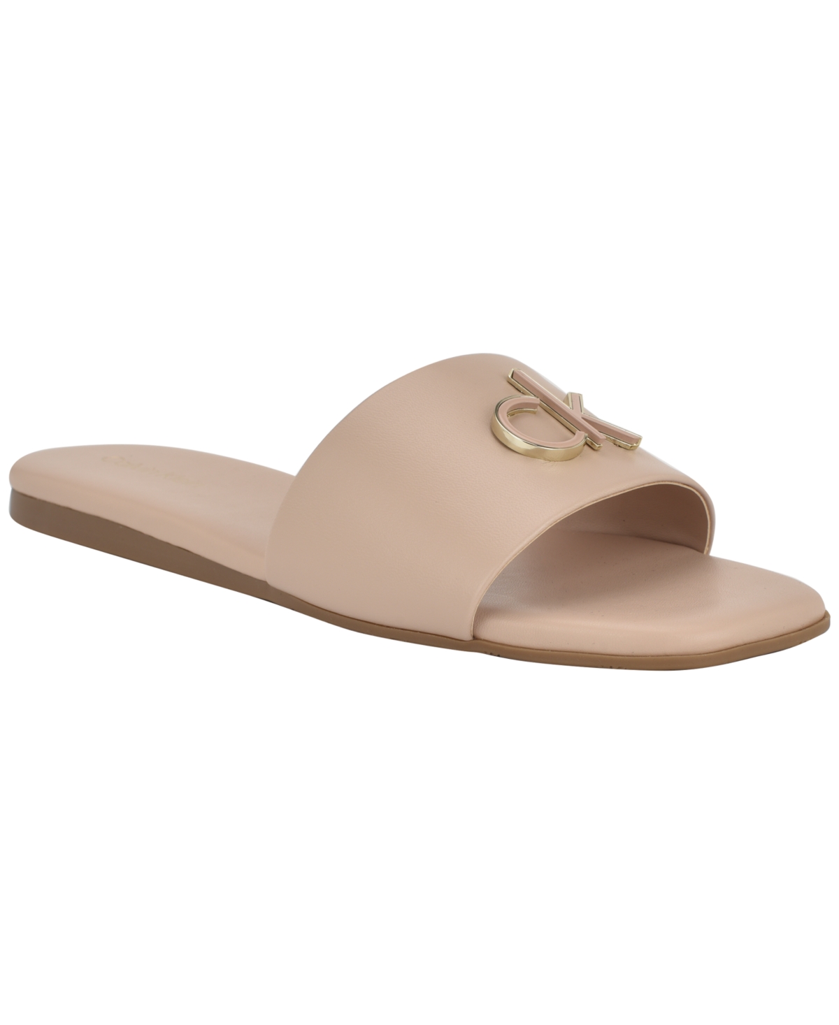 Click here for Calvin Klein Womens Yancie Logo Flat Slide Sandals... prices