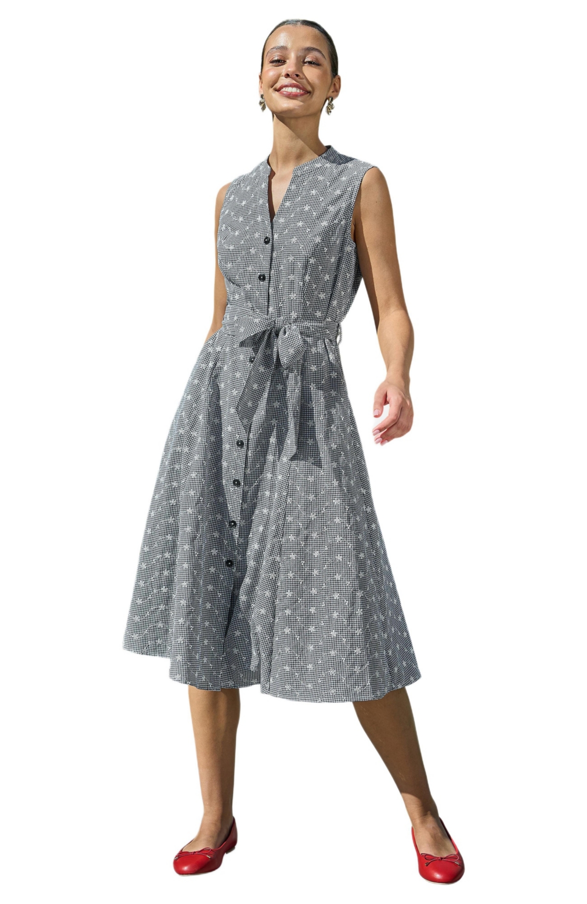 Click here for Yumi Womens Broderie Embroidered Shirt Dress - Bla... prices