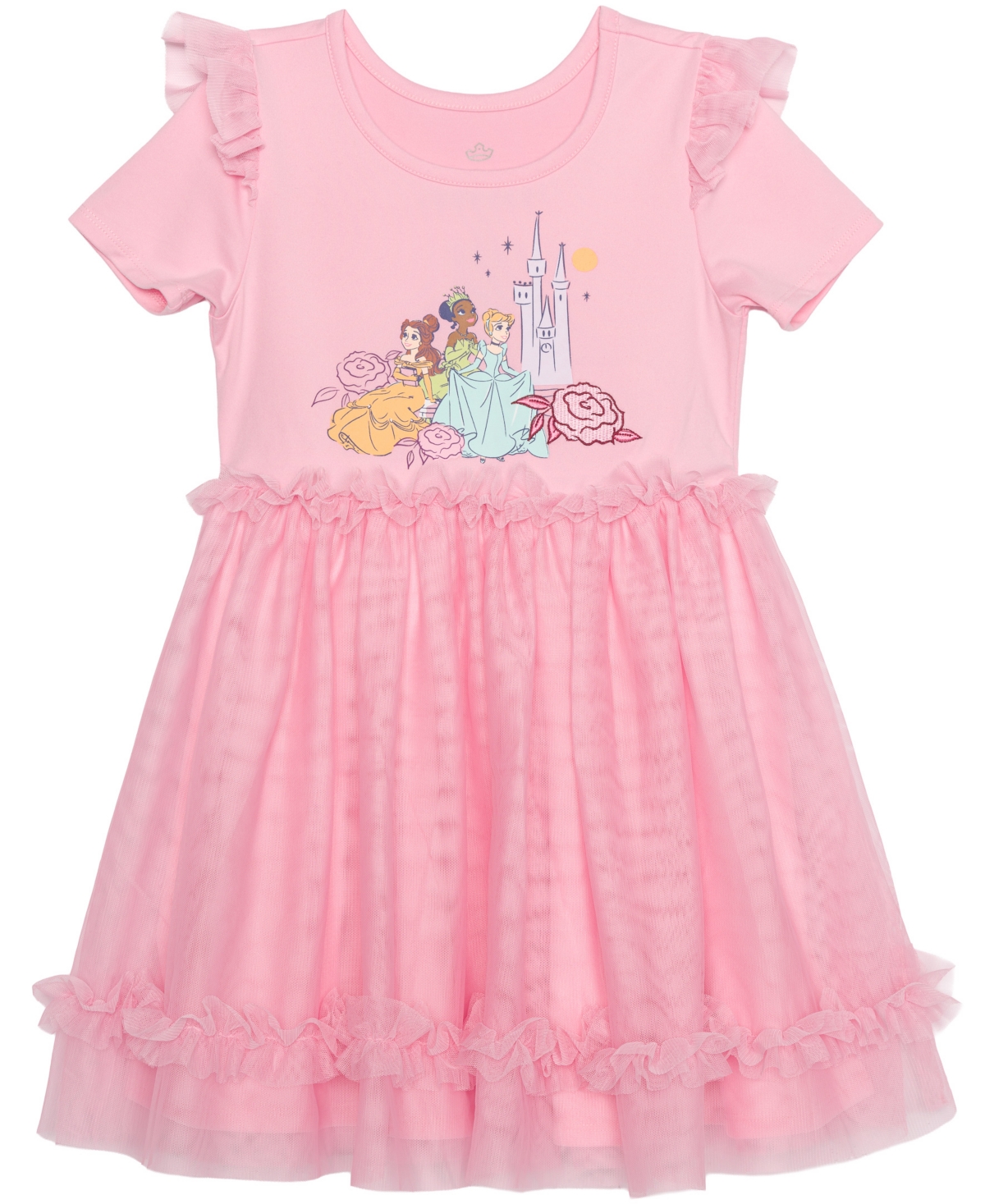 Click here for Hybrid Girls 2T-6X Princesses Crewneck Cap-Sleeve... prices