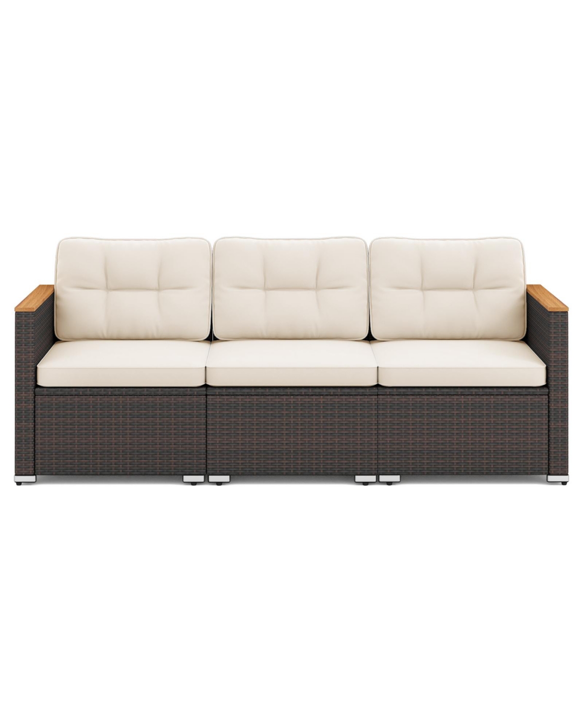 Click here for Gymax 3-Seat Patio Couch Sofa Pe Rattan Wicker Lov... prices