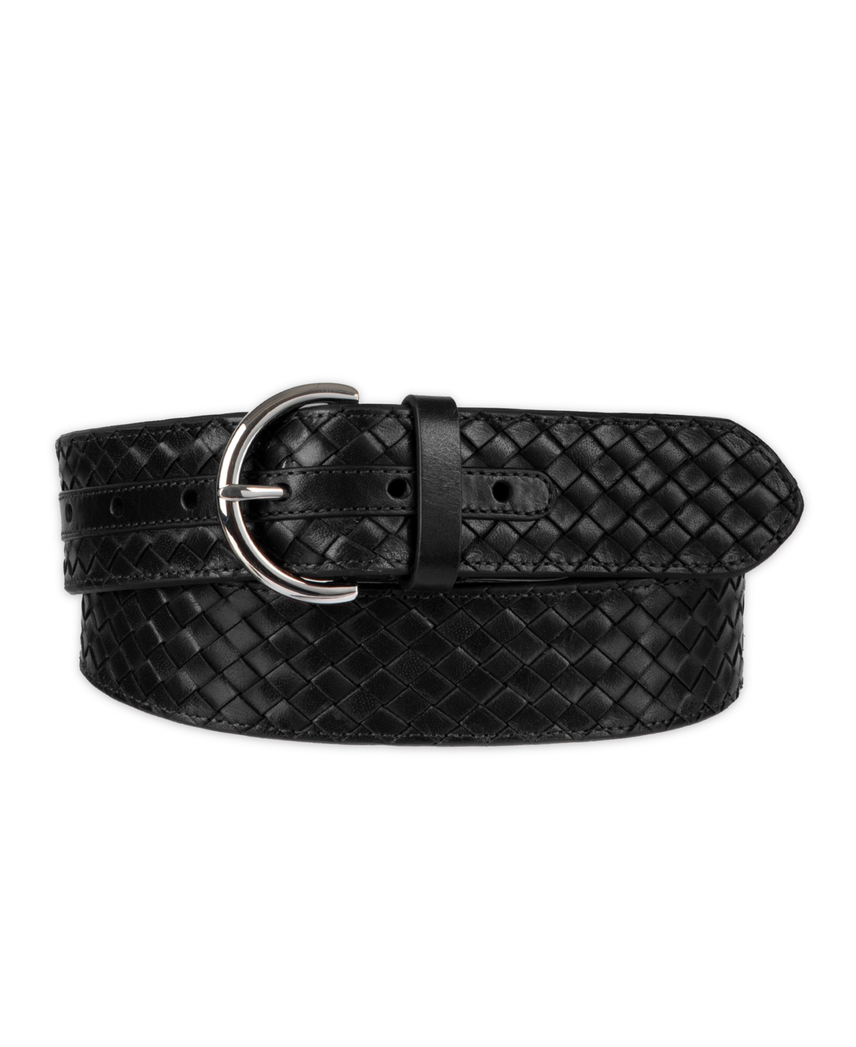 Click here for Cole Haan Womens Woven Leather Belt - Black prices