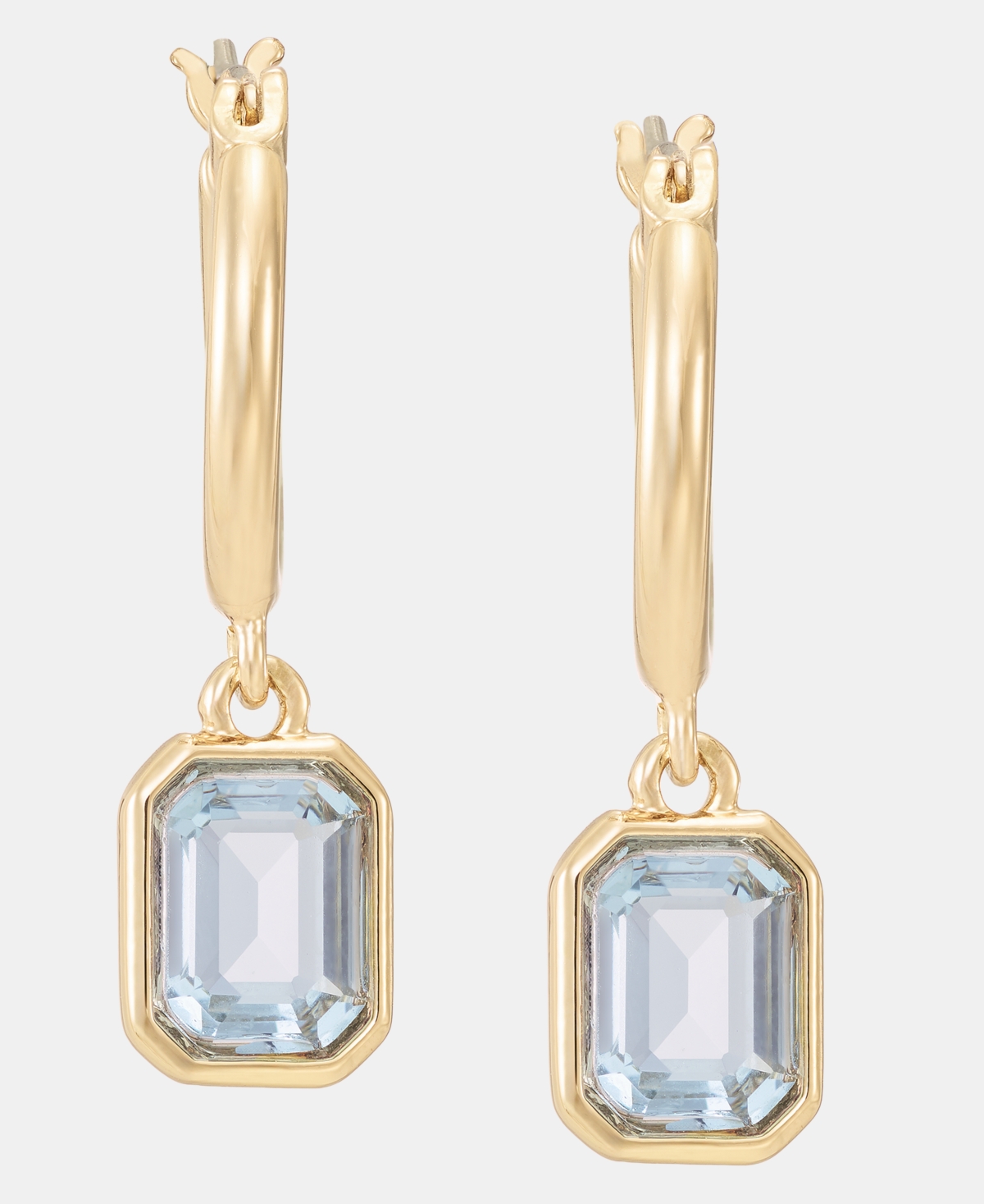 Click here for Lauren Ralph Lauren Stone Charm Hoop Earrings - Bl... prices