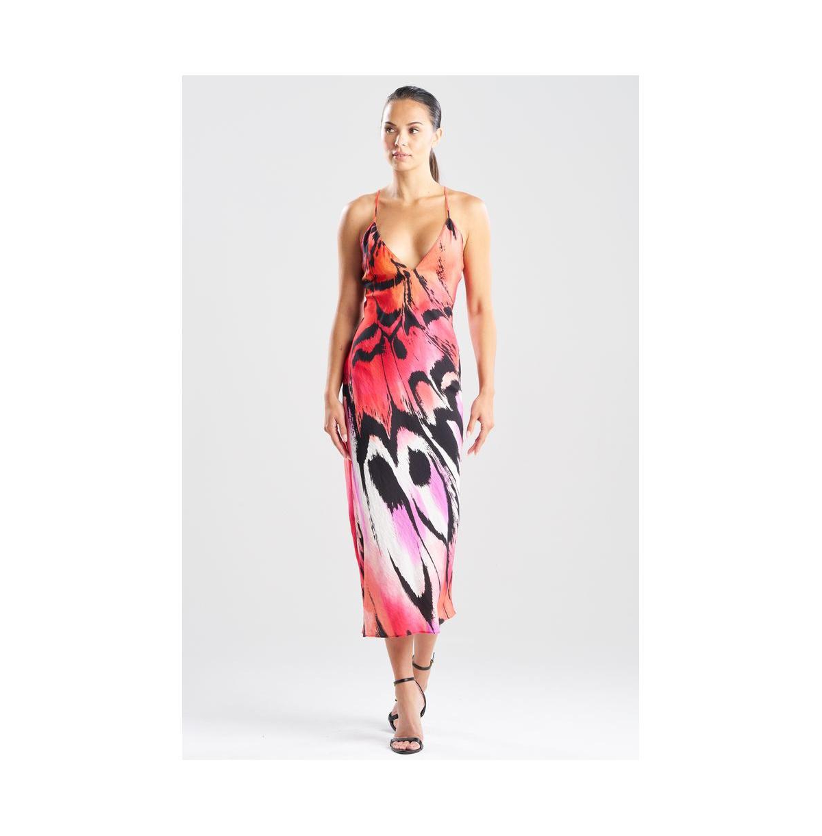 Click here for Natori Womens Butterfly - Linen Blend Open Back Sl... prices