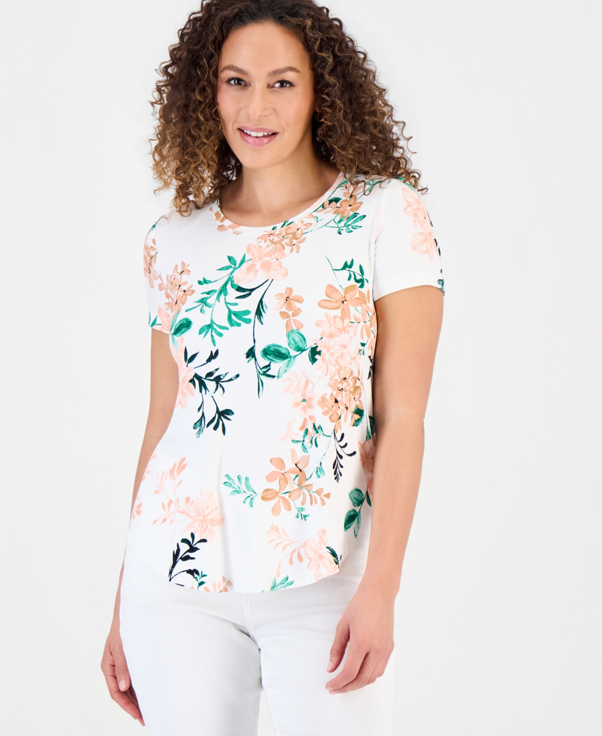 Click here for Jm Collection Petite Reve Garden Short-Sleeve Top... prices