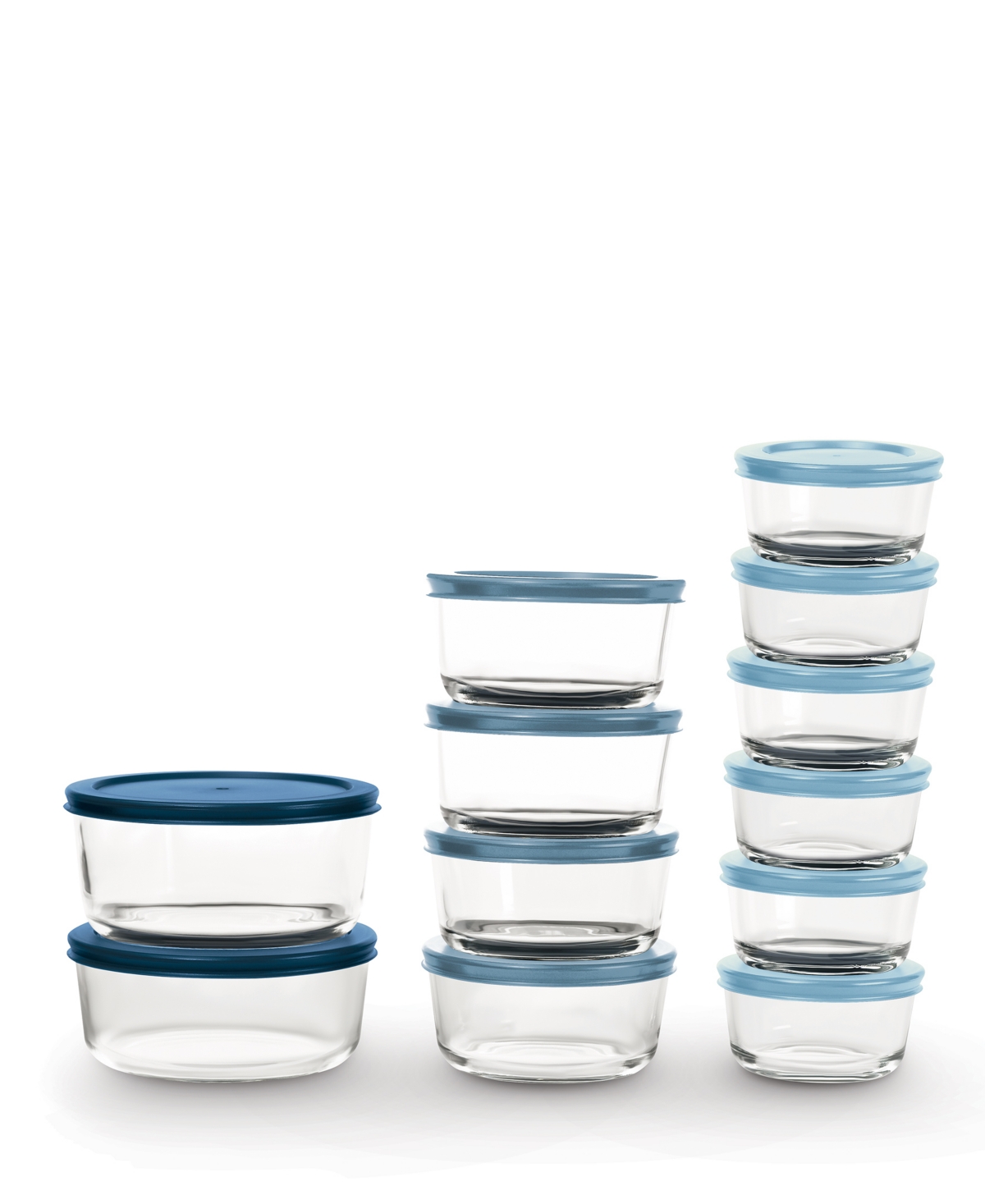Click here for 24 Pc Glass Containers - Blue prices