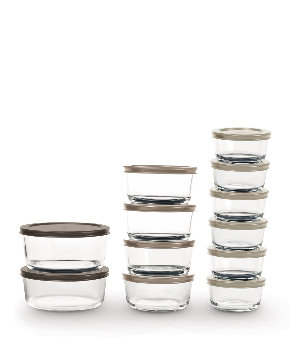 Click here for 24 Pc Glass Containers - Taupe prices