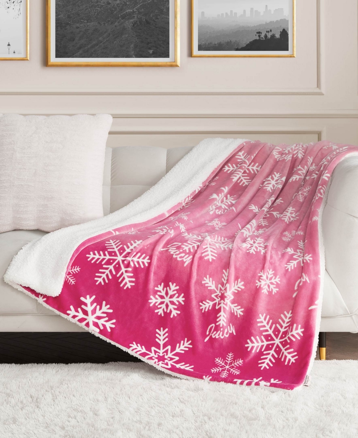 Click here for Juicy Couture Plush Reversible Sherpa Throw  50 x... prices