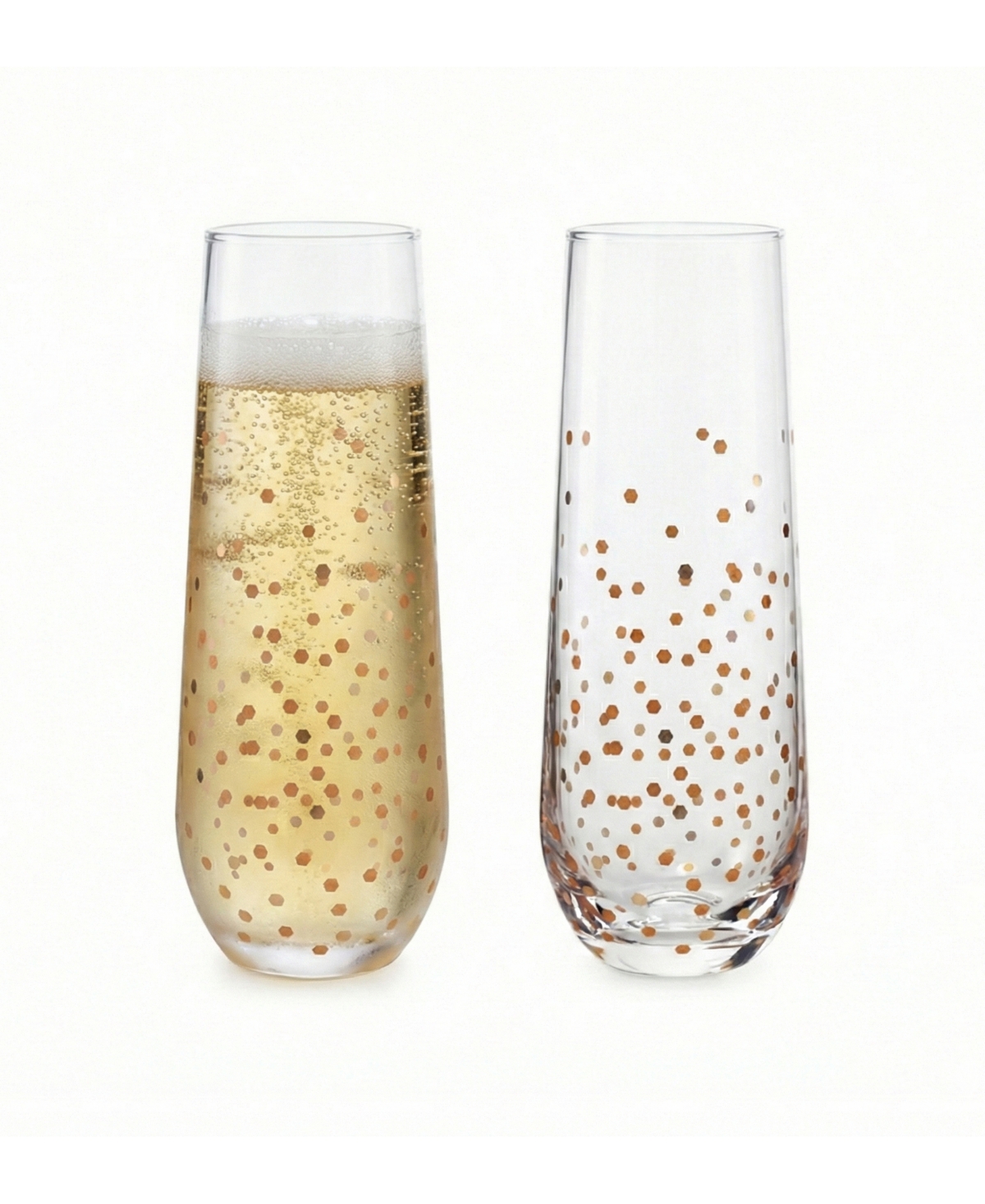Click here for Jay Imports Confetti Gold Stemless Flutes  Set of... prices