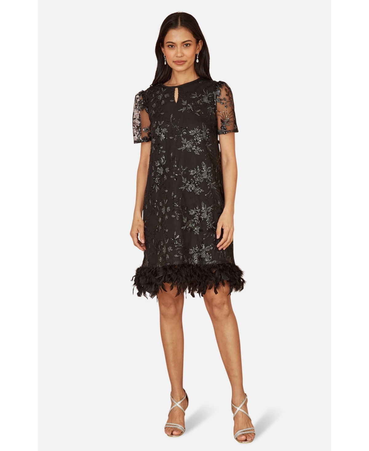 Click here for Yumi Womens Sequin Embellished Floral Tunic Dress... prices