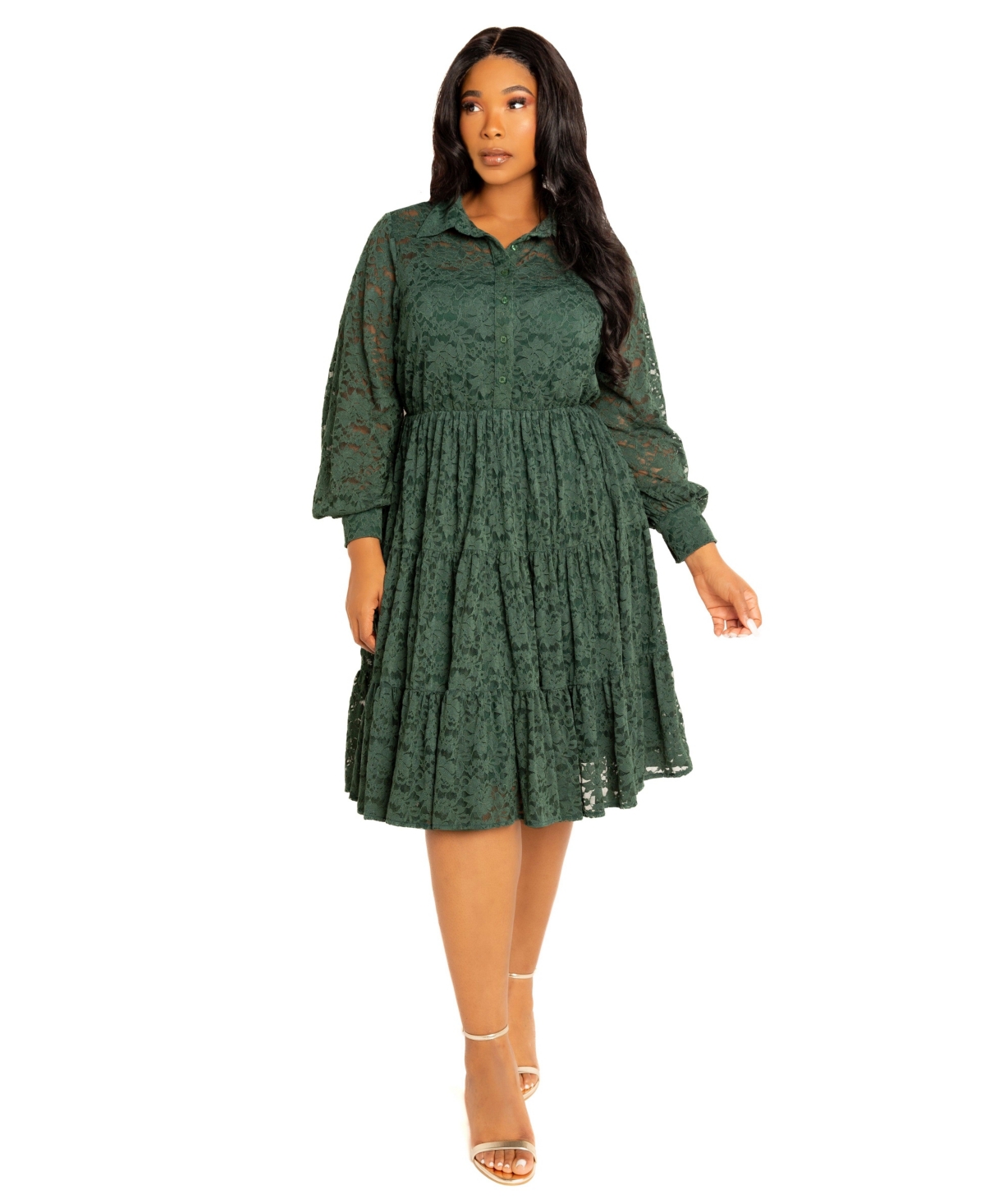 Click here for Buxom Couture Womens Plus Size Lace Long Sleeve Ti... prices