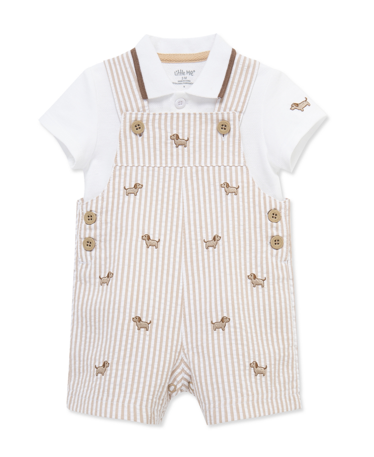 Click here for Little Me Baby Boys Puppies Shortall and Polo Shir... prices