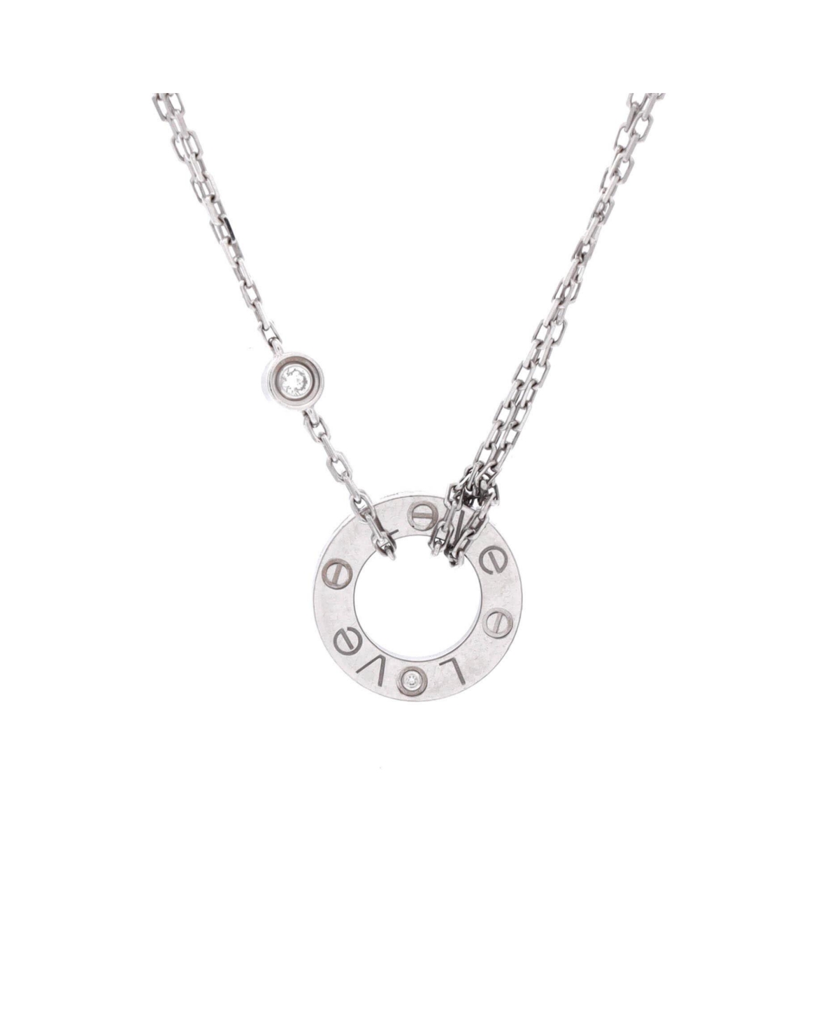 Click here for Pre-Owned Cartier 2 Diamonds Love Pendant Necklace... prices