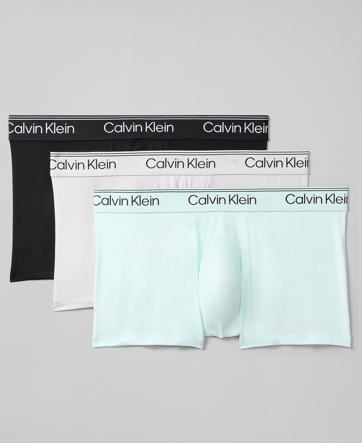 Click here for Calvin Klein Mens 3-Pack Low Rise Trunk - Black/Li... prices