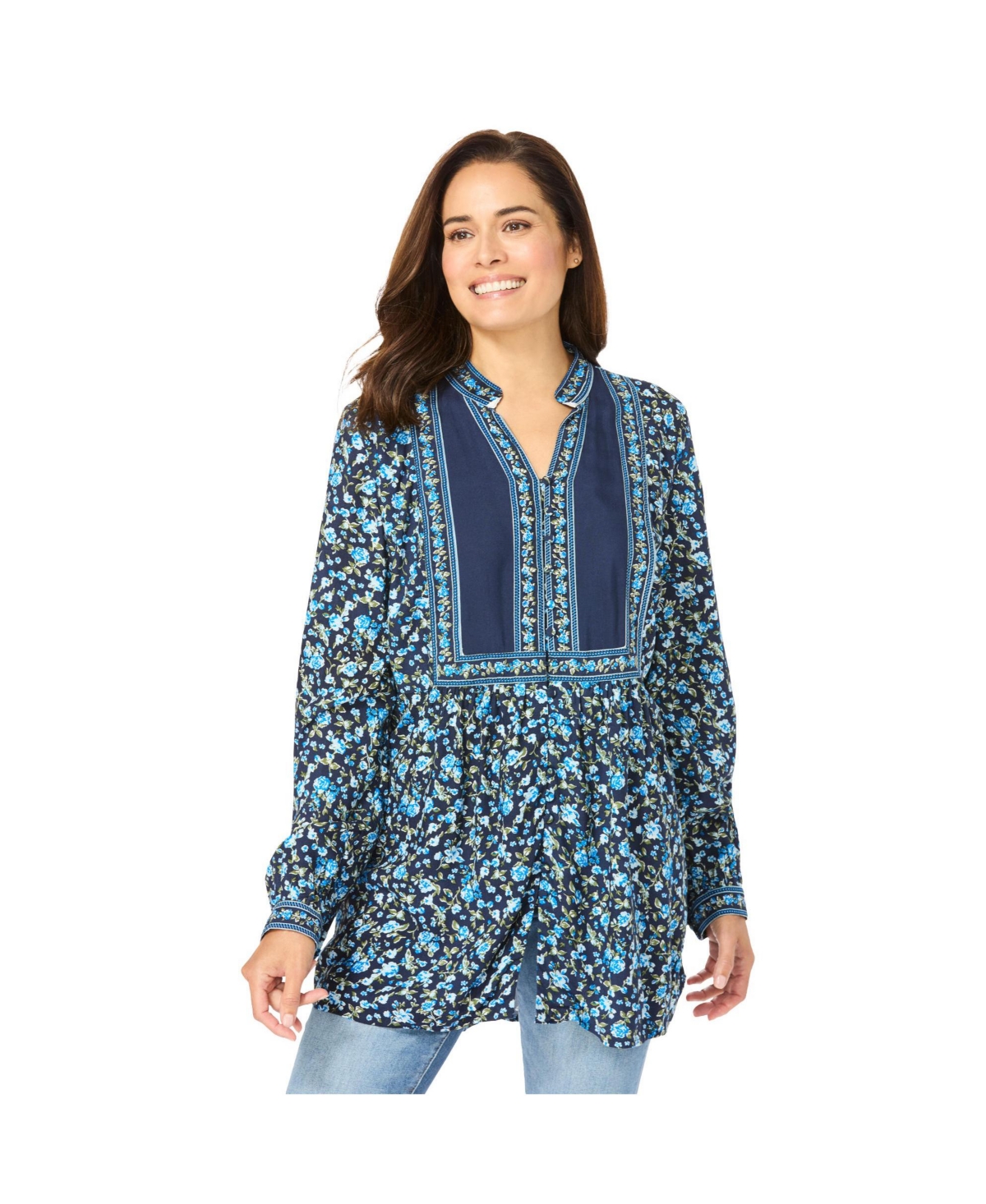 Click here for Woman Within Plus Size Within Button-Front Mixed P... prices