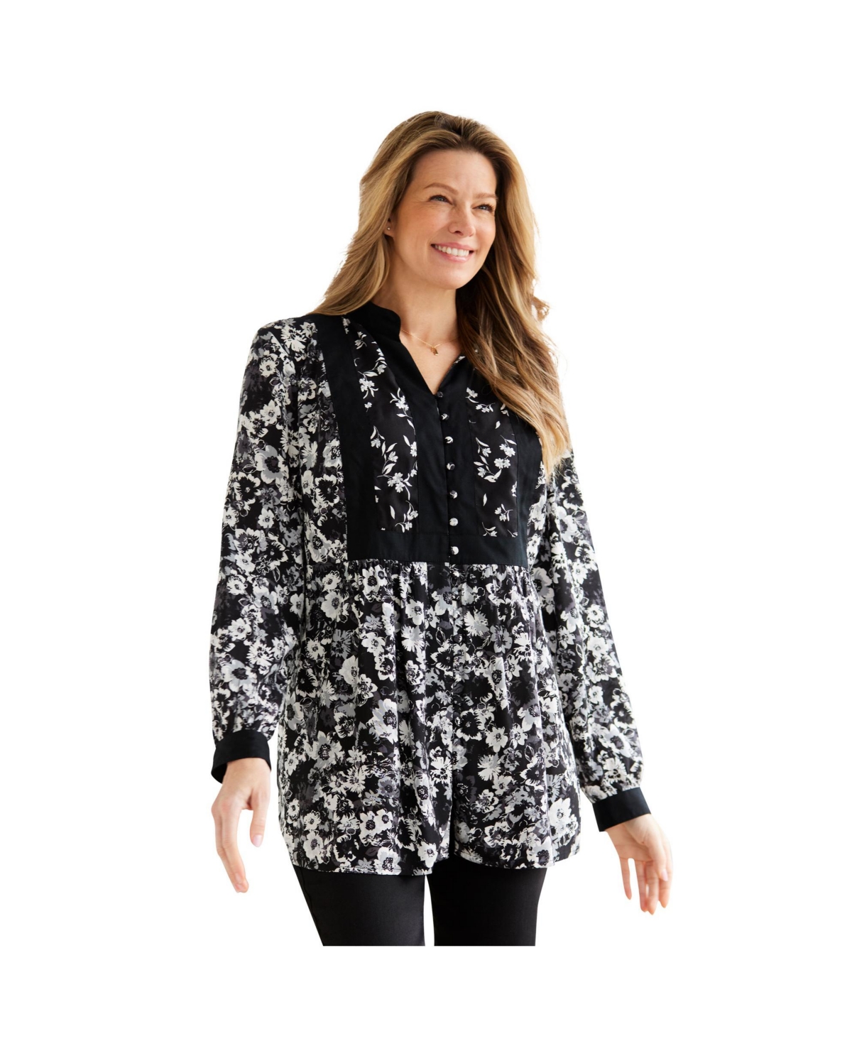 Click here for Woman Within Plus Size Within Button-Front Mixed P... prices