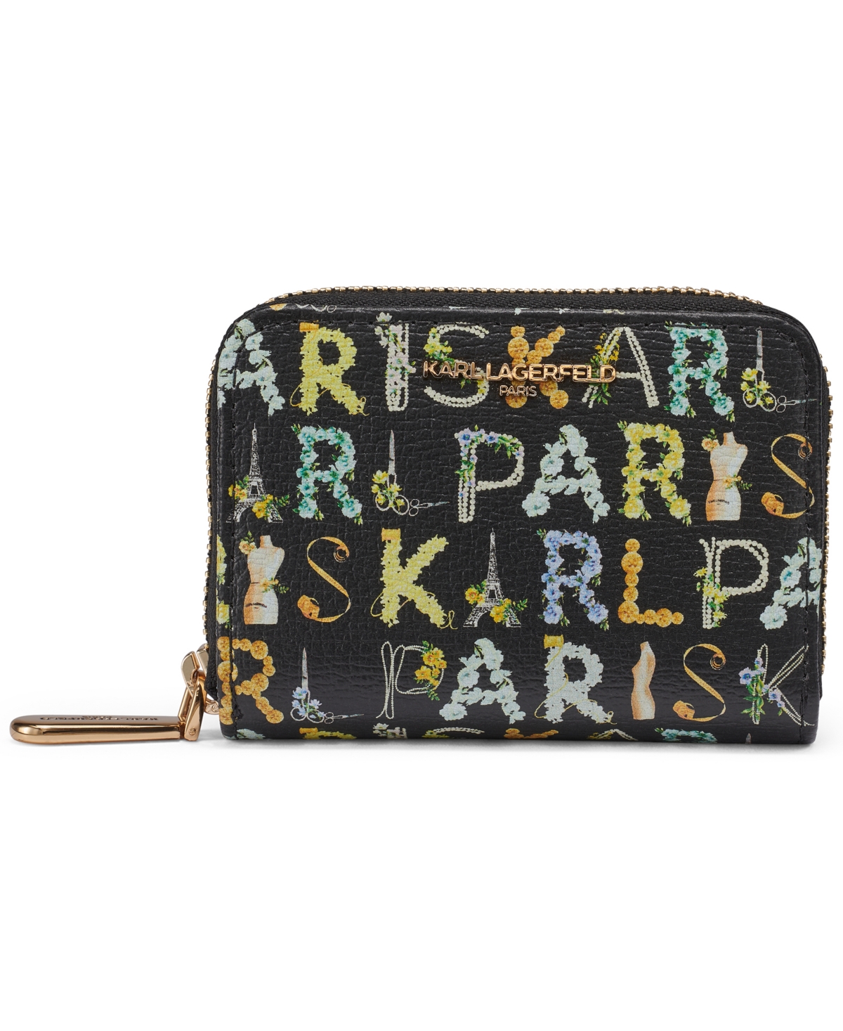 Click here for Karl Lagerfeld Paris Zip Around Mini Wallet - Blac... prices