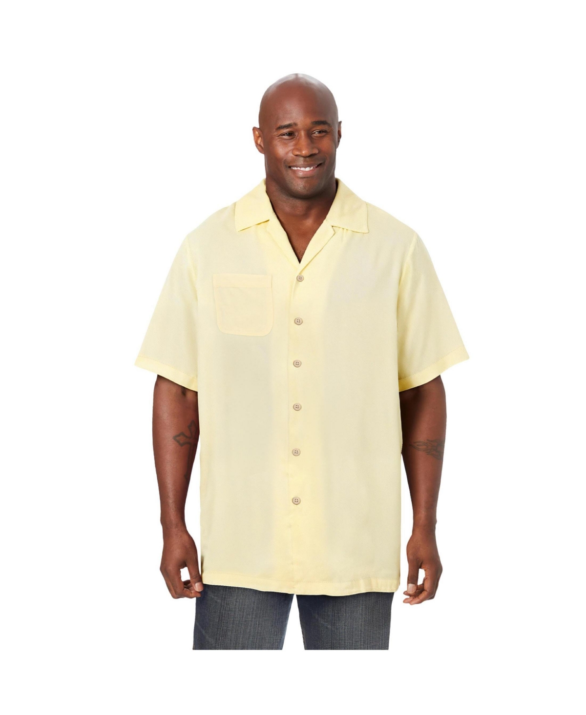 Click here for KingSize Big & Tall Ks Island Solid Camp Shirt - Y... prices