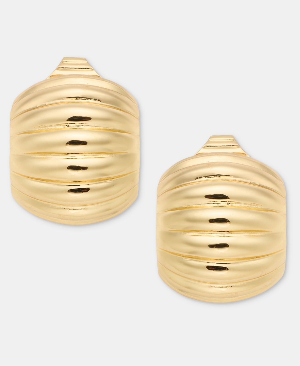 Click here for Anne Klein Small Domed Fluted Clip-On Hoop Earring... prices