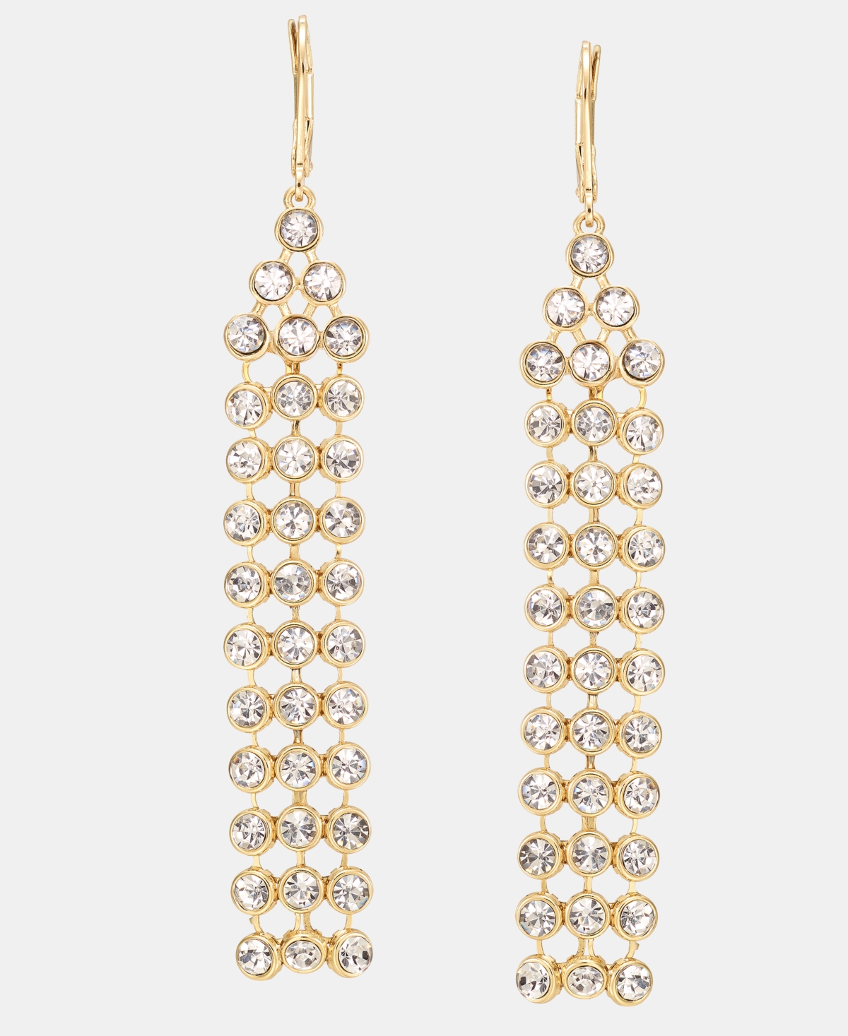 Click here for Anne Klein Crystal Mesh Chain Linear Drop Earrings... prices