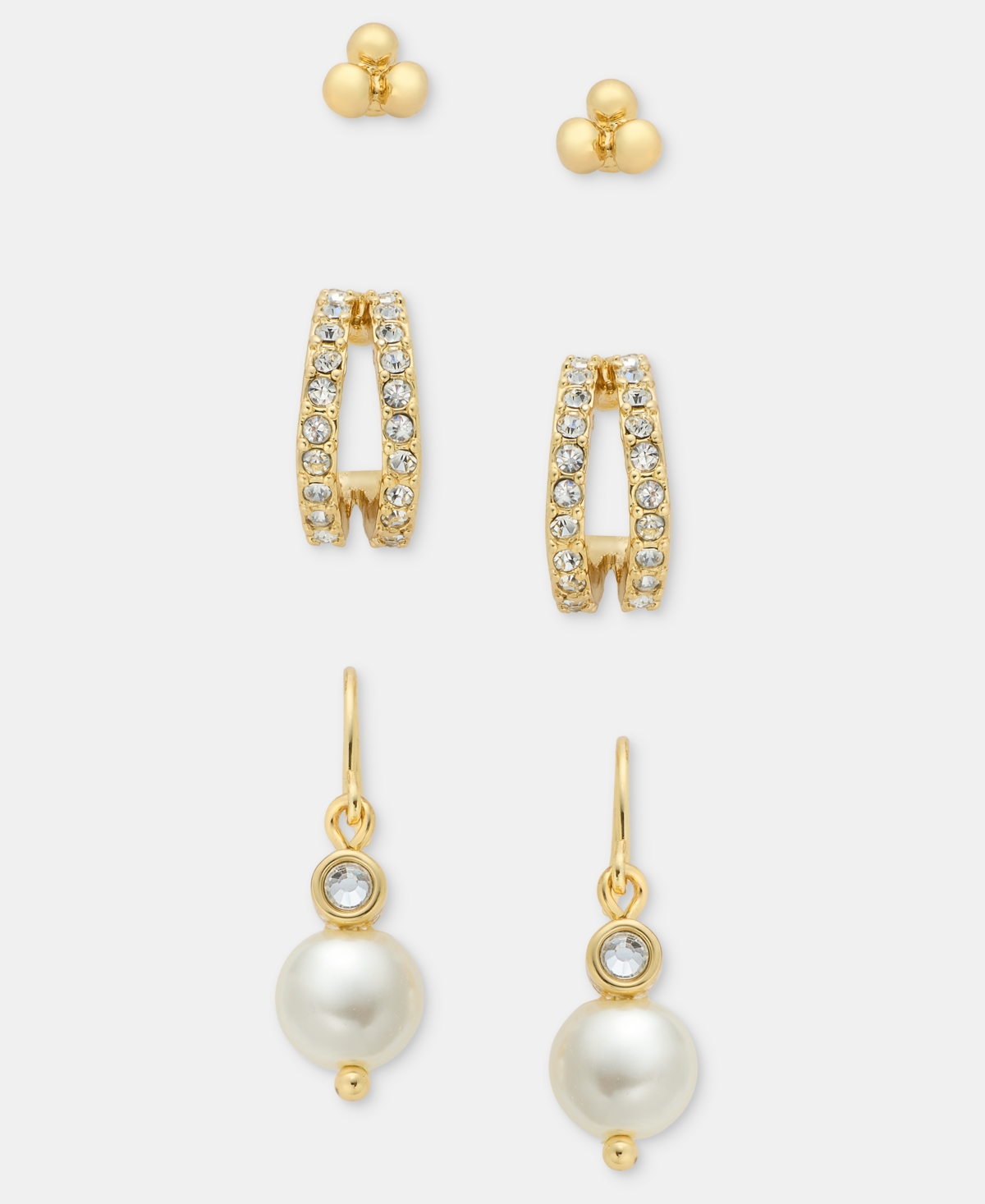 Click here for Anne Klein 3-Pc. Set Stud  Hoop & Drop Earrings -... prices