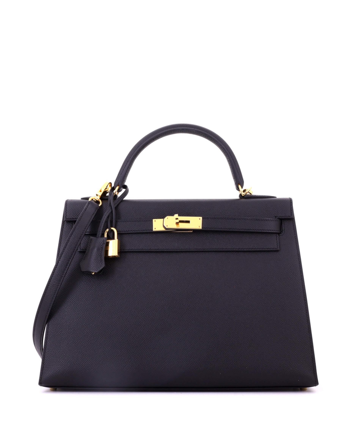 Click here for Pre-Owned HERMES Kelly 32 Handbag Black Epsom with... prices