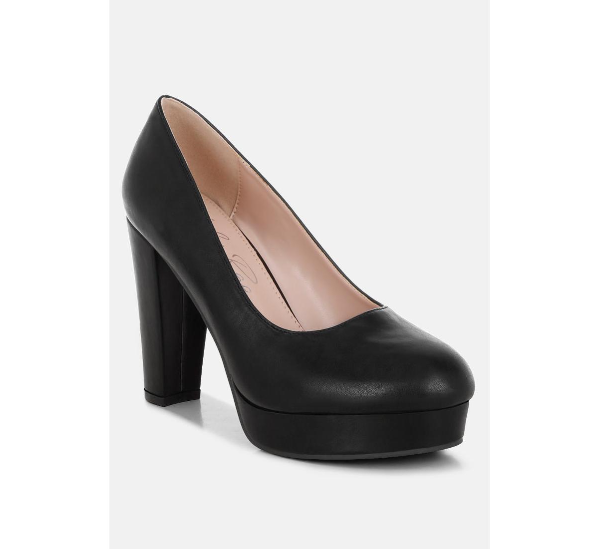Click here for Damsor Leather Block Heel Pumps - Black prices