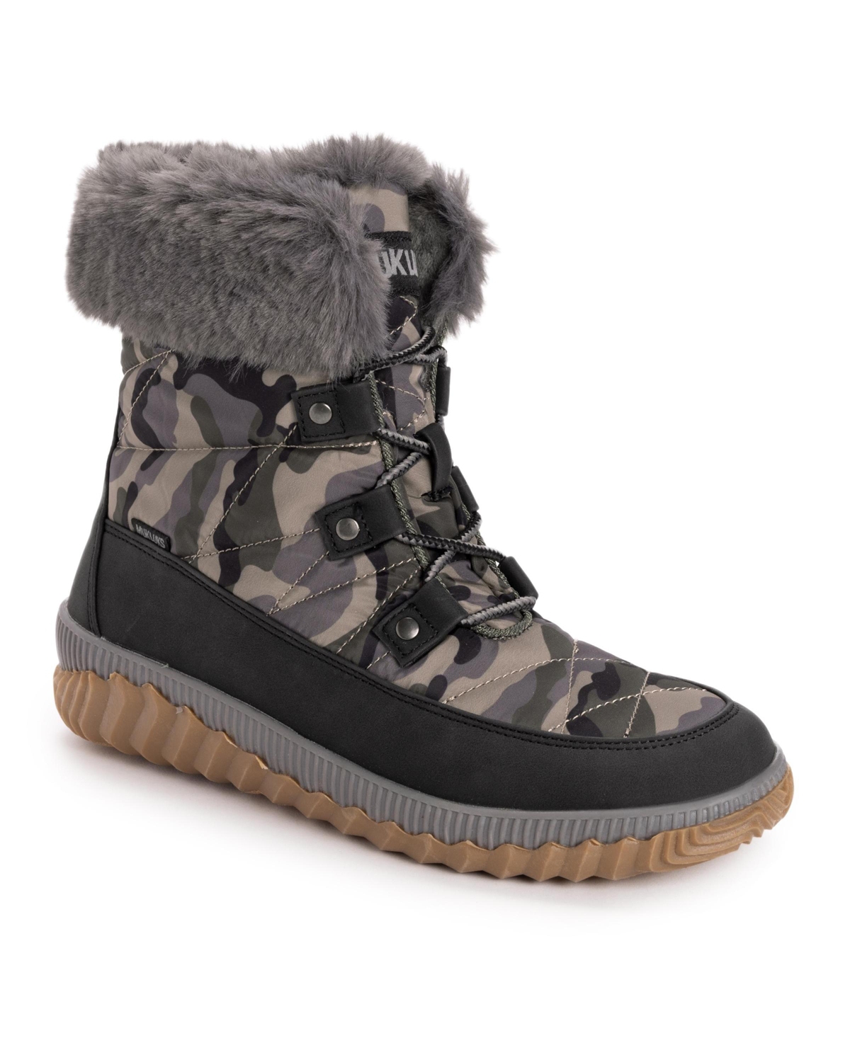 Click here for Muk Luks Womens Winnie Waverly Boots - Camo prices