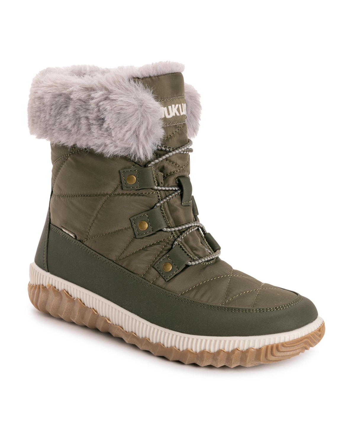 Click here for Muk Luks Womens Winnie Waverly Boots - Olive prices